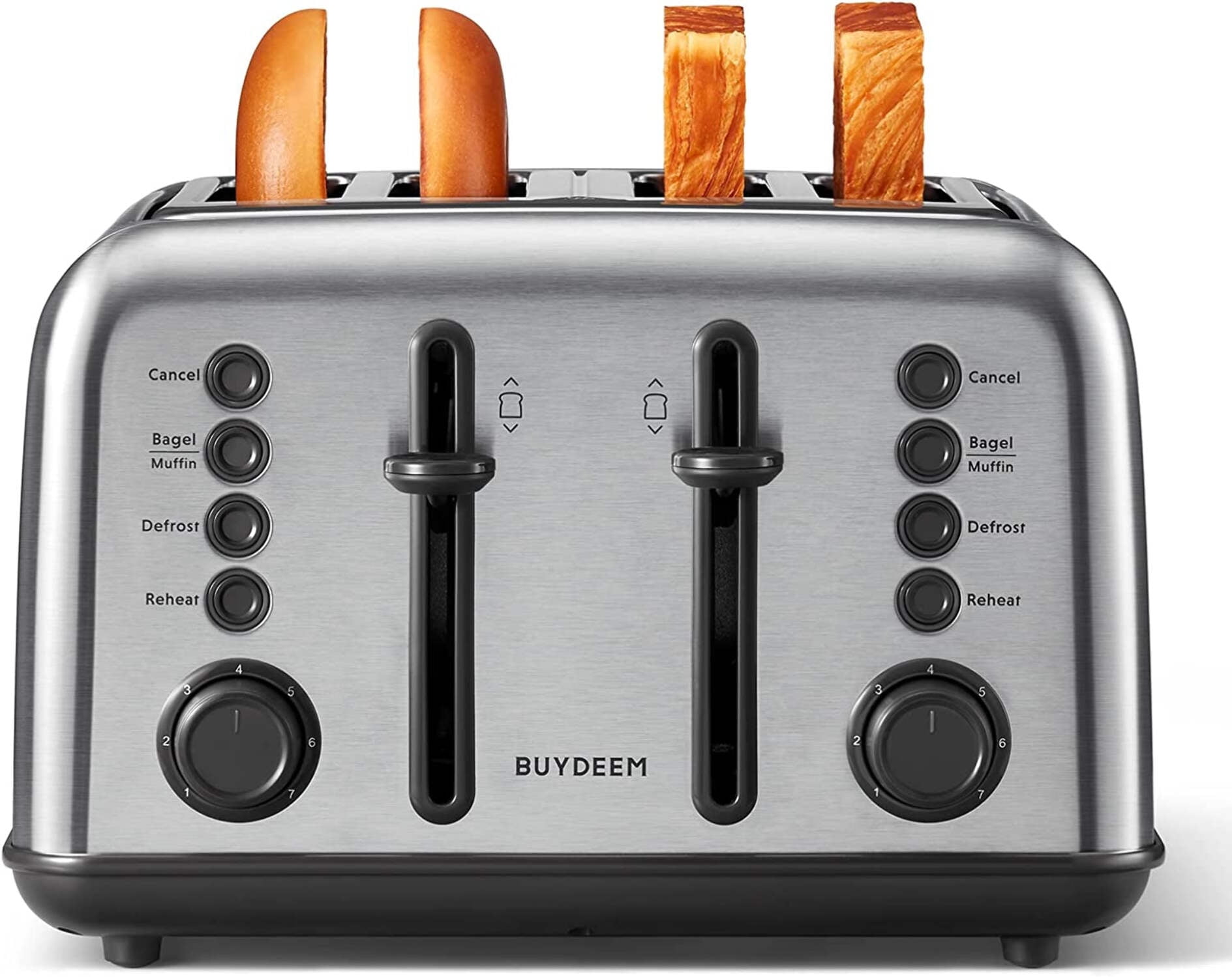 DT640 4-Slice Toaster, Extra Wide Slots, Retro Stainless Steel with ...