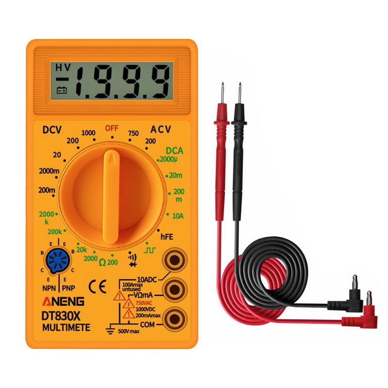 DT830 Digital Multimeter Voltmeter Ammeter Ohmmeter DC10V~1000V 10A AC ...