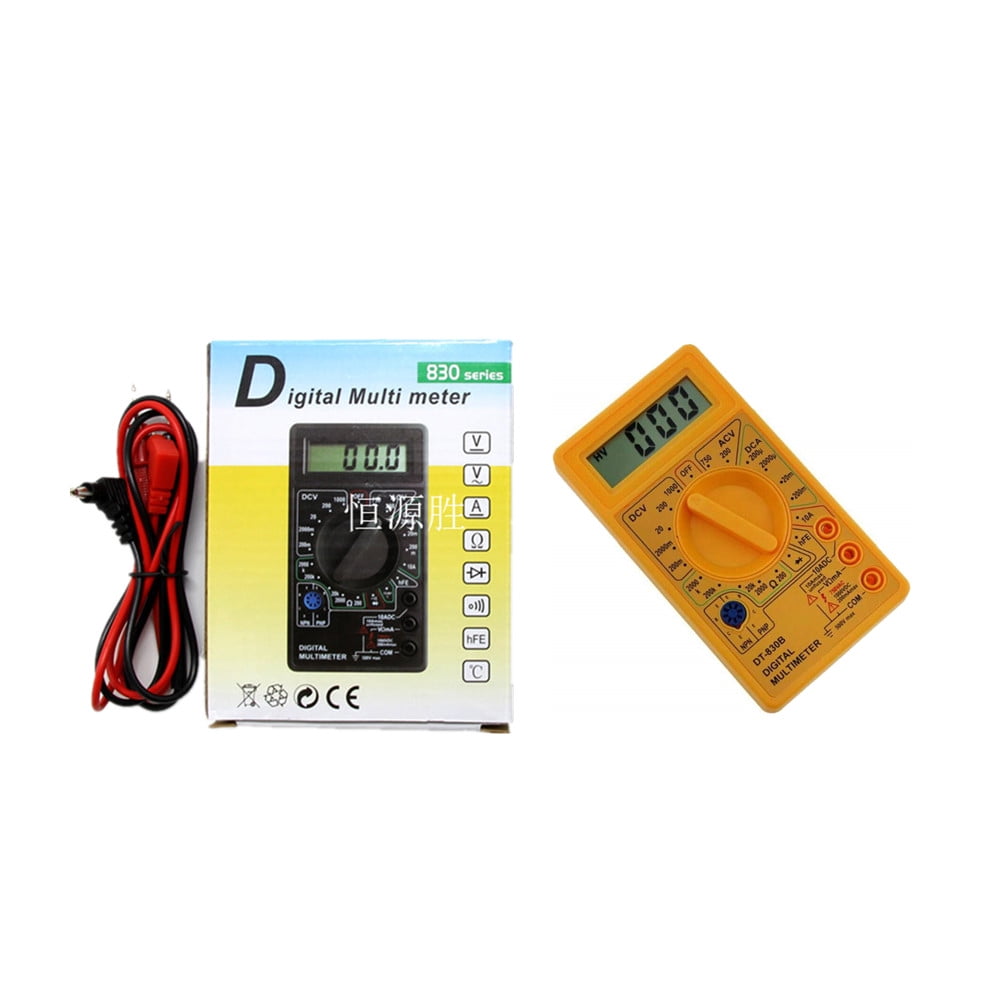 DT830B AC/DC LCD Digital Multimeter 750/1000V Voltmeter Ammeter Ohm ...