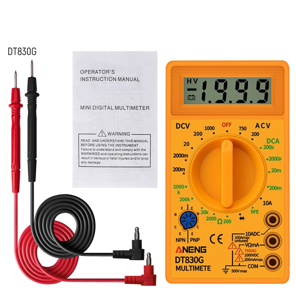 DT830G LCD Digital Voltmeter Ammeter Ohmmeter Multimeter Volt AC DC ...