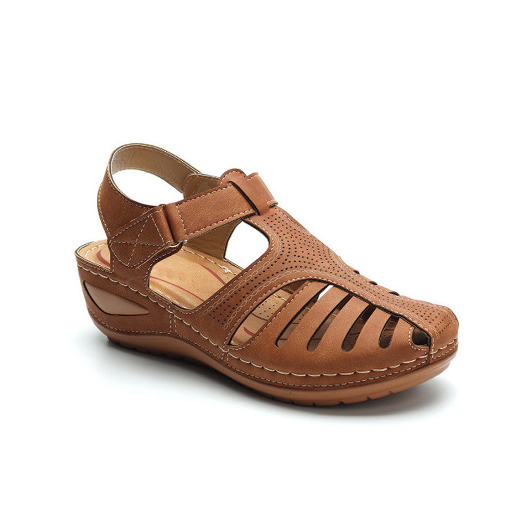 Nmnitkp Closed Toe Sandals for Women Casual Summer Hollow Out Vintage ...