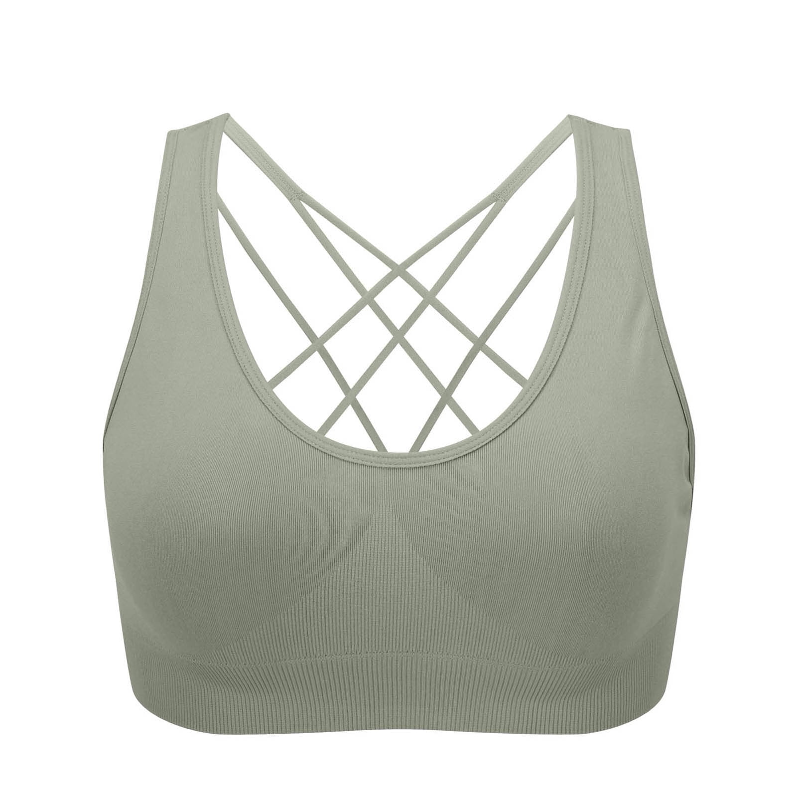 DTBPRQ Cross Back Sport Bras Padded Strappy Criss Cross Cropped Bras ...
