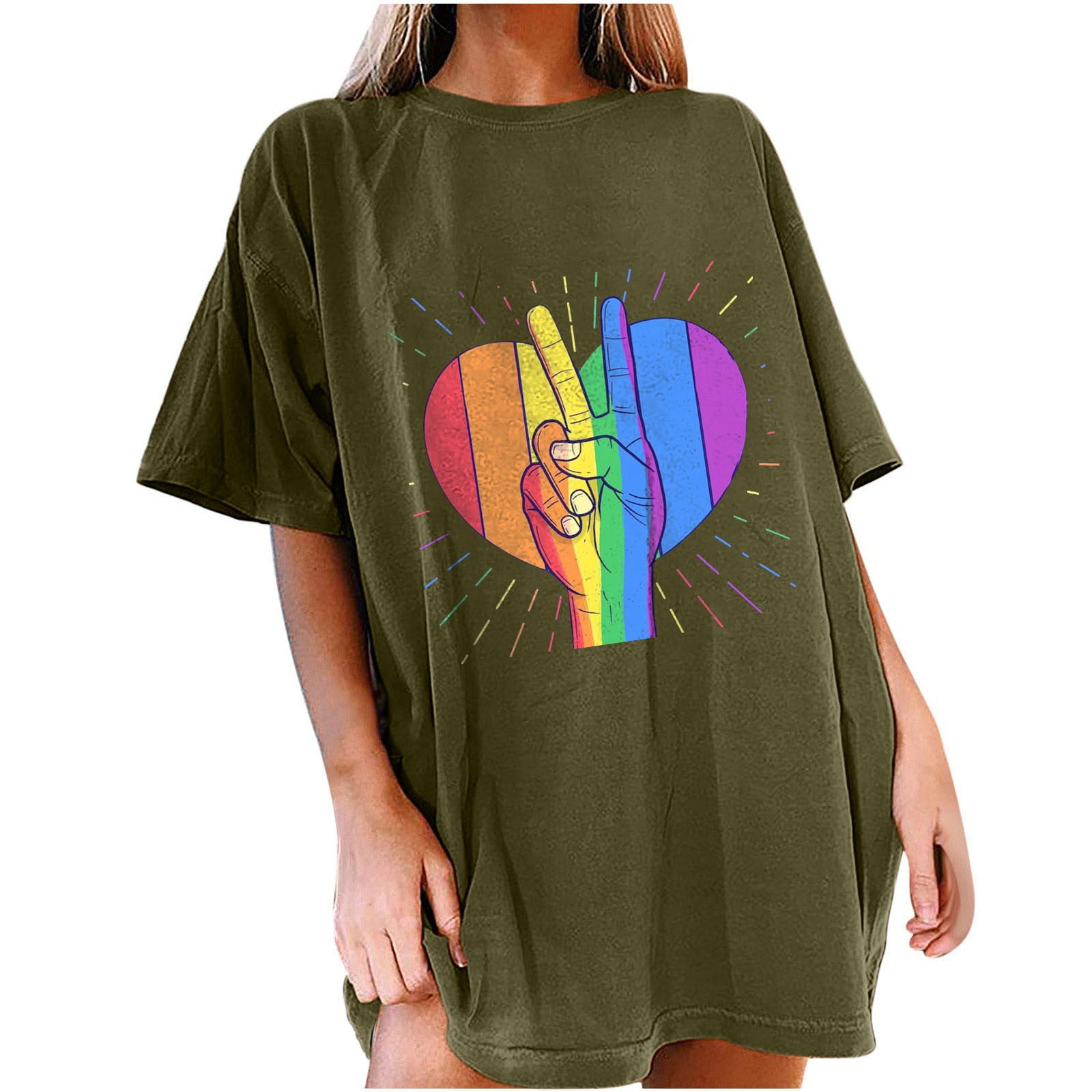 Dtbprq Lgbt Gay Pride Shirts Lesbian Rainbow Flag Tshirt Gay Proud