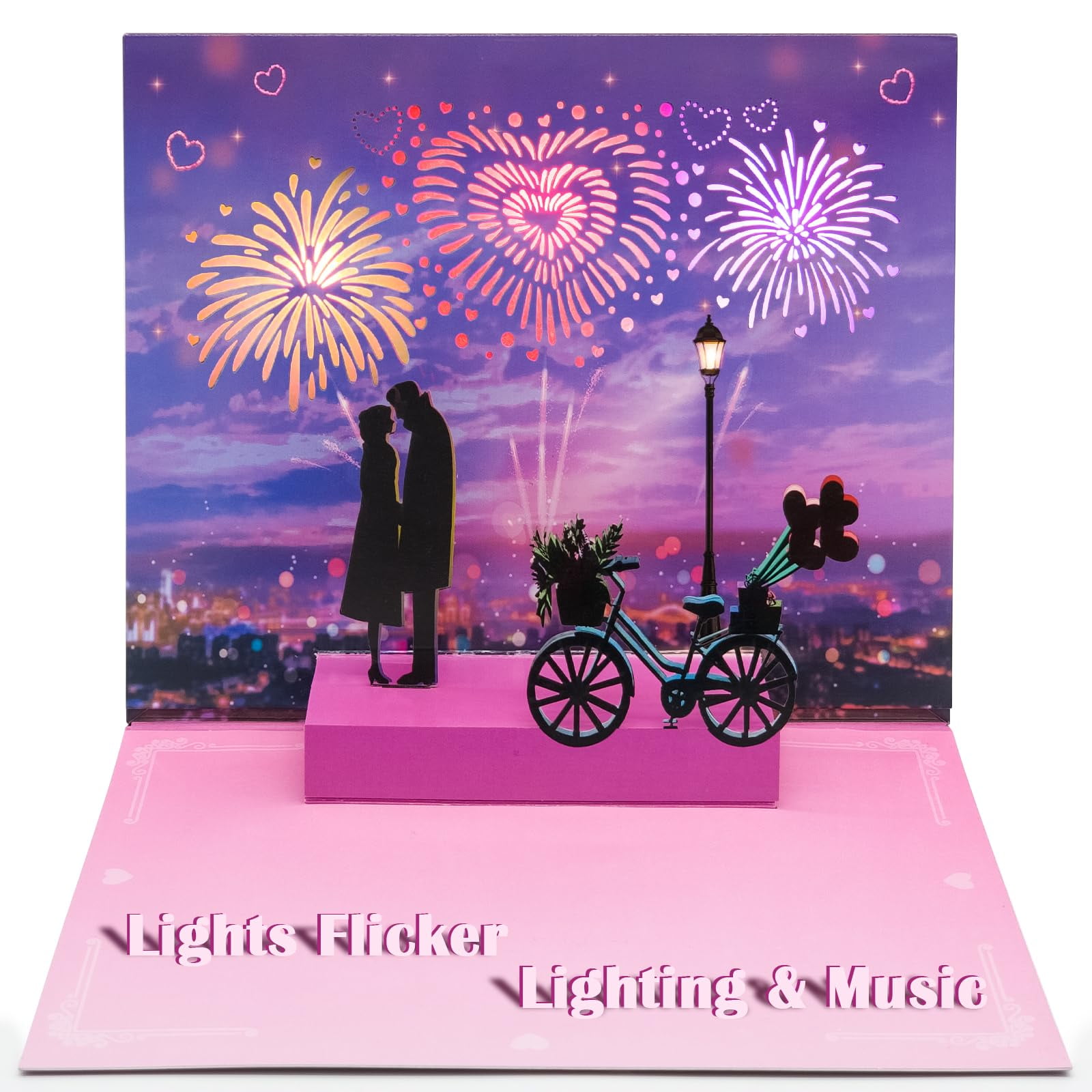 DTESL Valentines Day Greeting Card with Music and Fireworks ...