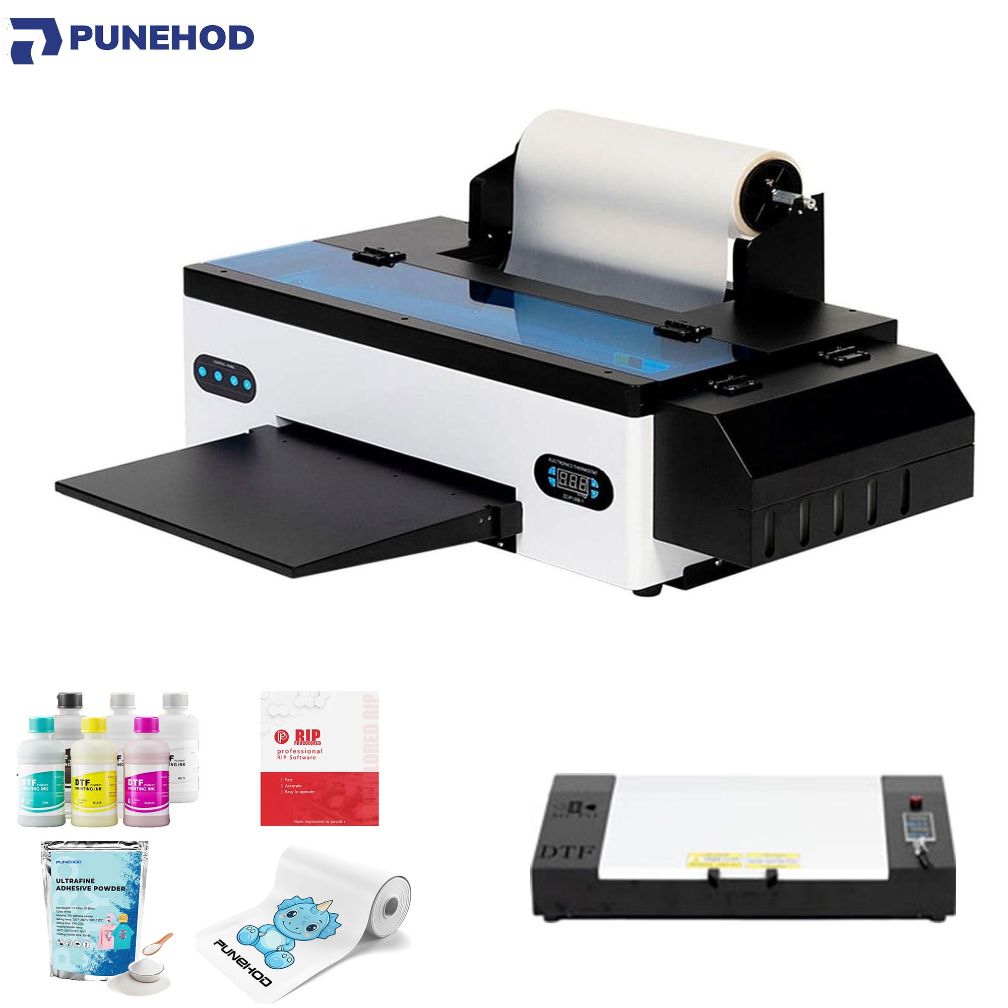 Punehod 13" DTF Printer A3 R1390 DTF Apparel Printing Bundle Kit With Oven - Walmart.com
