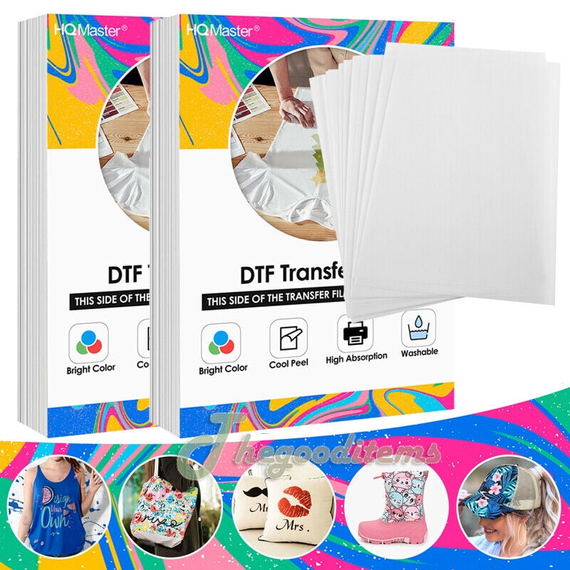 DTF Transfer Film : 8.3" x 11.8" 40 Sheets Paper Clear Cold Peel Direct to Film - Walmart.com