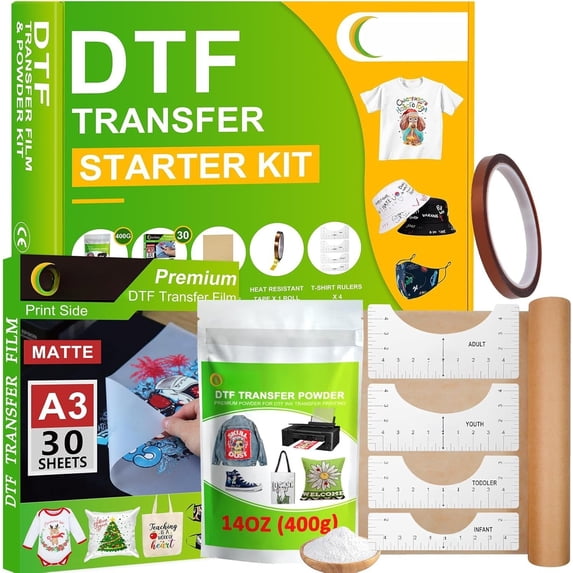 DTF Transfer Film Kit - 30 Sheets A3 Film for Sublimation, 14oz White ...