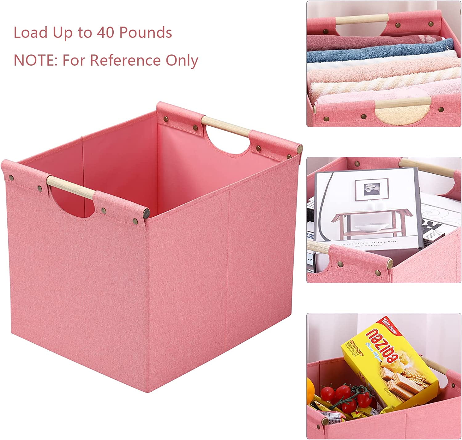 DTFVBNYH HCOCM Large Collapsible Storage Bins Linen Fabric 2 Pack ...
