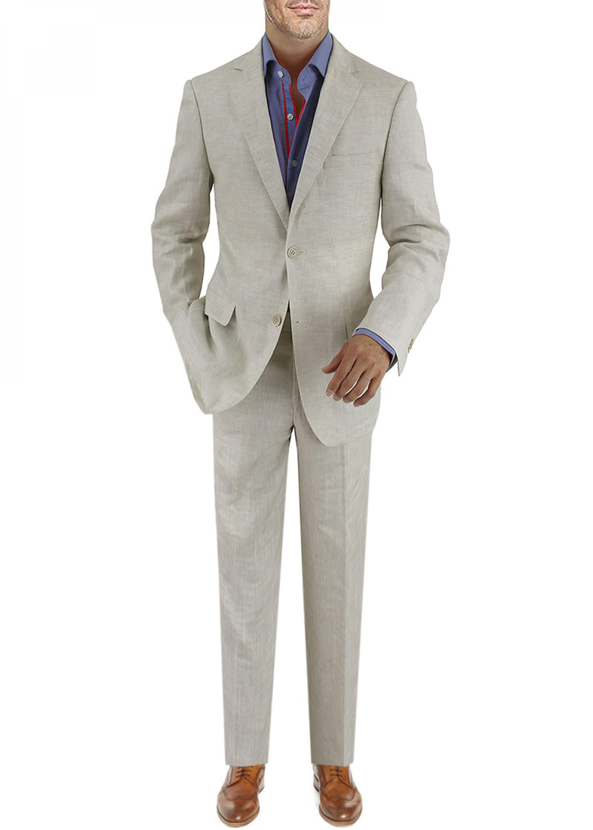 Mens Side Vent 2-piece Oatmeal Linen Modern Fit Suit DTI - Walmart.com