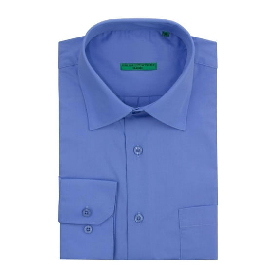 DTI BB Signature Men's Modern Classic Fit 2 Ply Pure Cotton Solid Dress ...