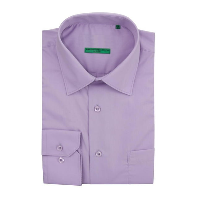 DTI BB Signature Men's Modern Classic Fit 2 Ply Pure Cotton Solid Dress ...