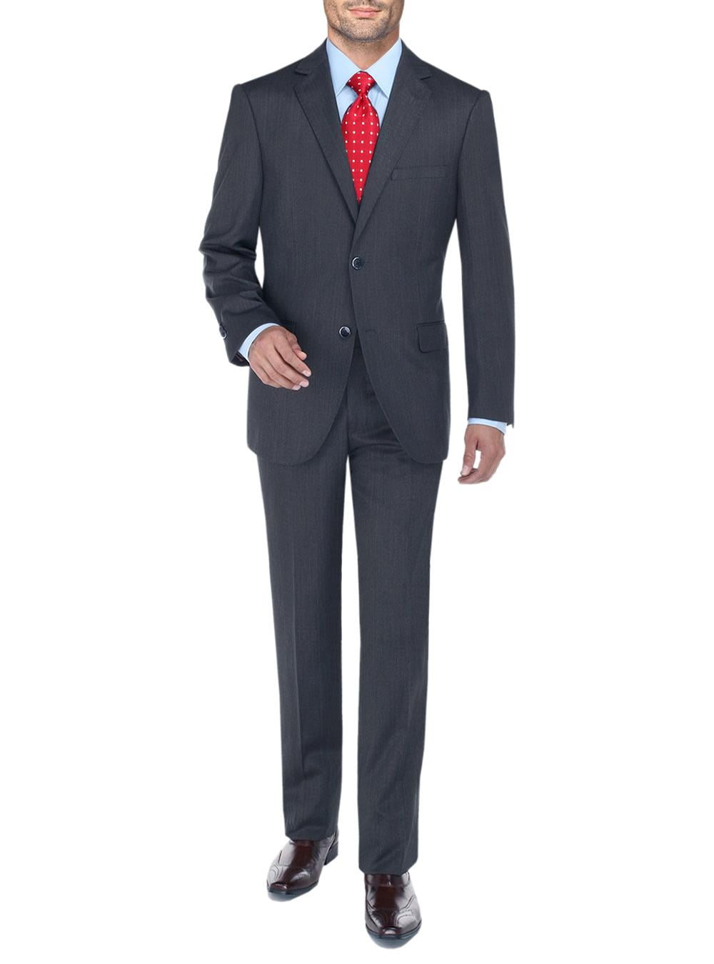 DTI BB Signature Men's Suit 2 Button 2 Piece Jacket Plaid Pant Modern ...