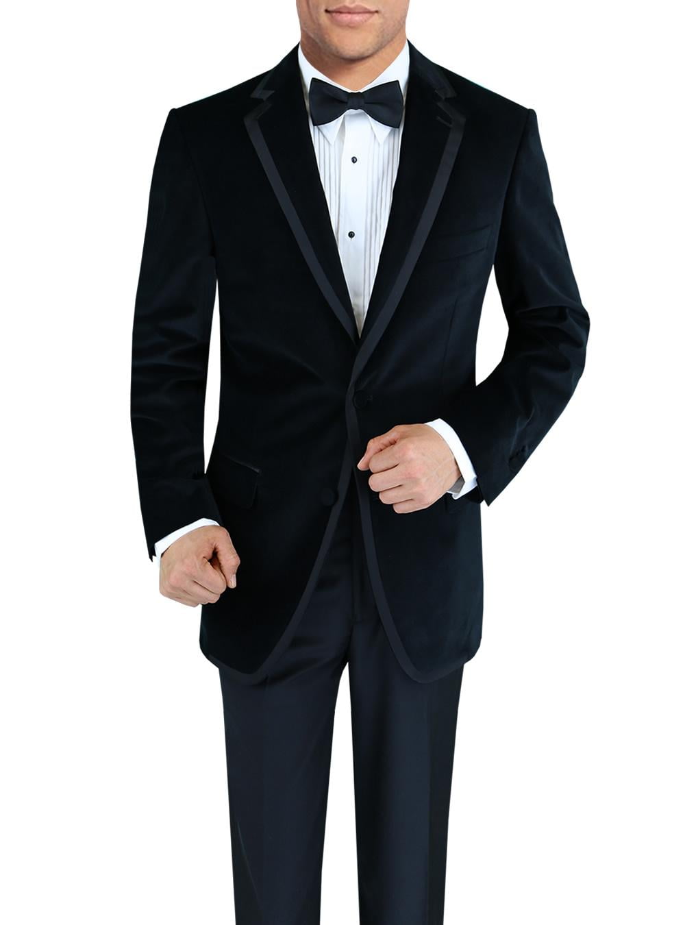 DTI BB Signature Men's Two Button Side-Vent Jacket Black Velvet Tuxedo ...