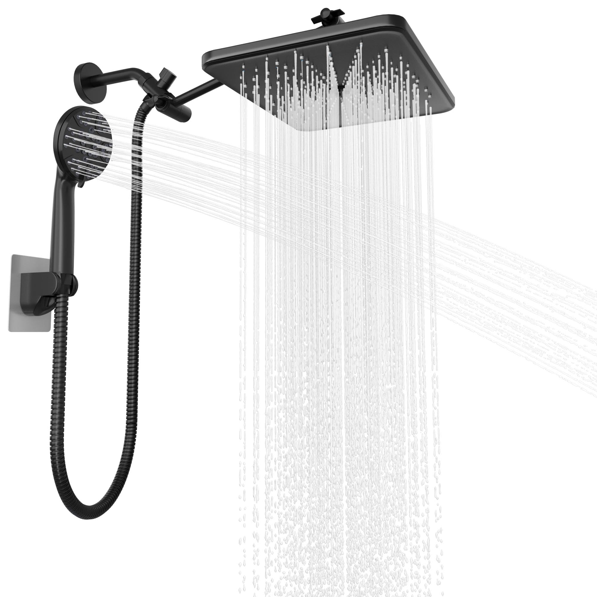 DTIG 12 inch Rain Shower Head, 8-Setting High Pressure Shower Head with ...