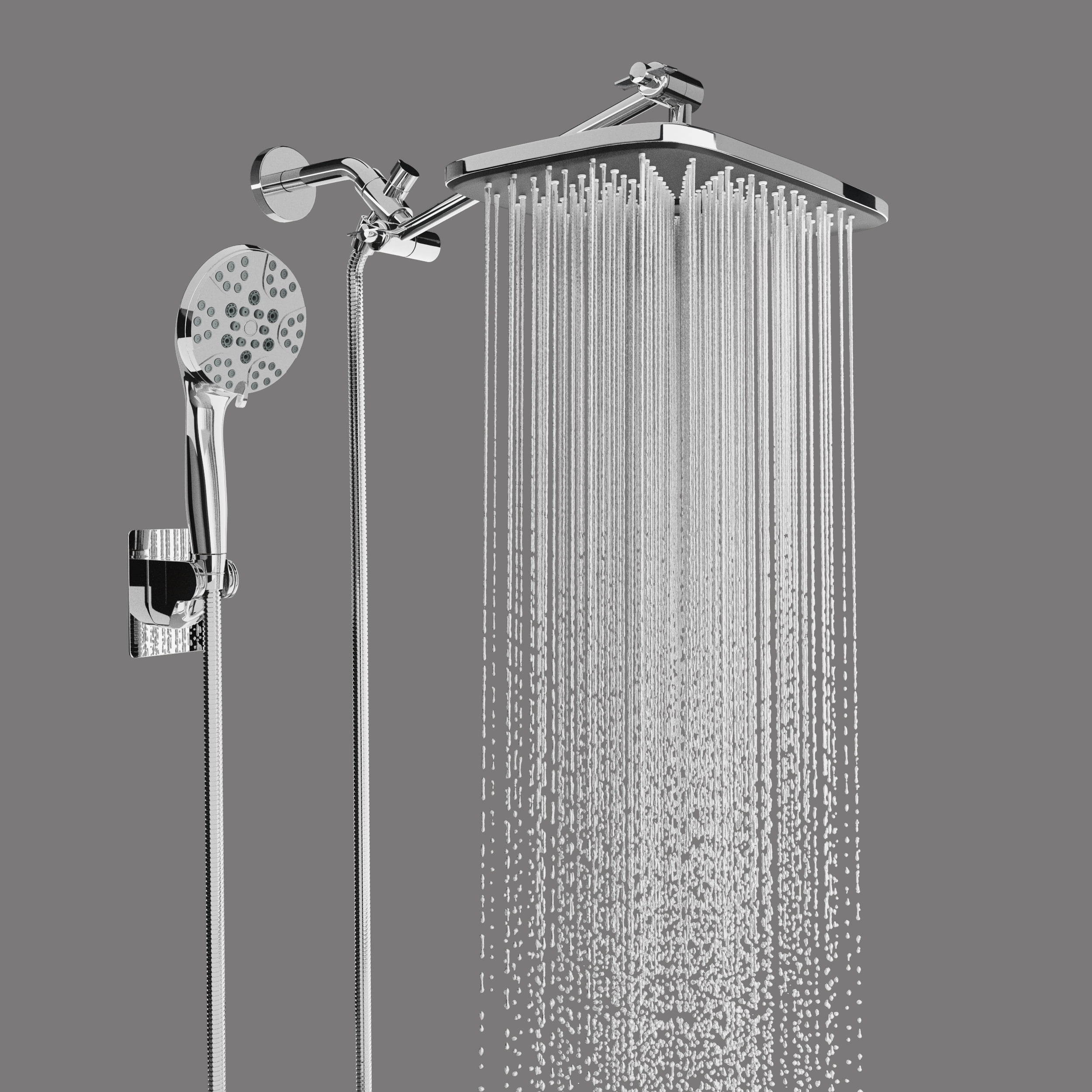 DTIG 12 inch Wide Rain Shower Head, 8-Setting High Pressure Shower Head ...