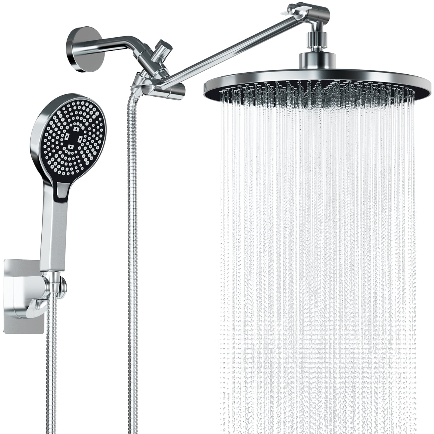 DTIG 3-Setting High Pressure Shower Head 10 inch Rain Shower Head with ...