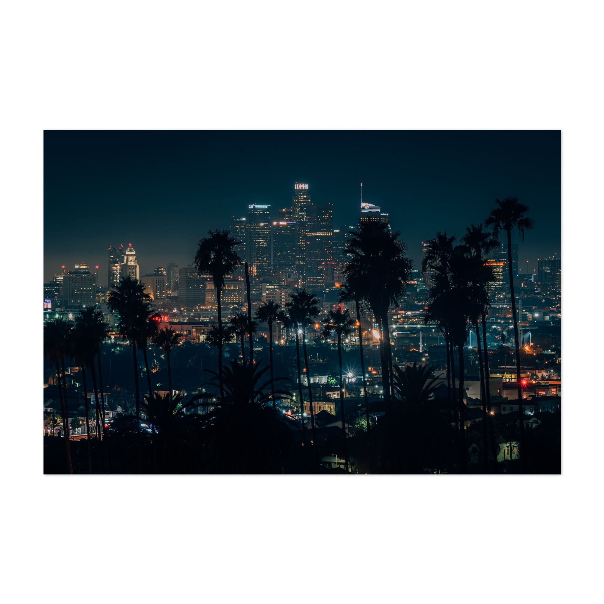 DTLA & Palms - Los Angeles California Photography Unframed Wall Art ...