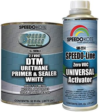 DTM 2.1 voc White Urethane Primer Sealer quart kit 4:1 mix, SS-2000W-Q ...
