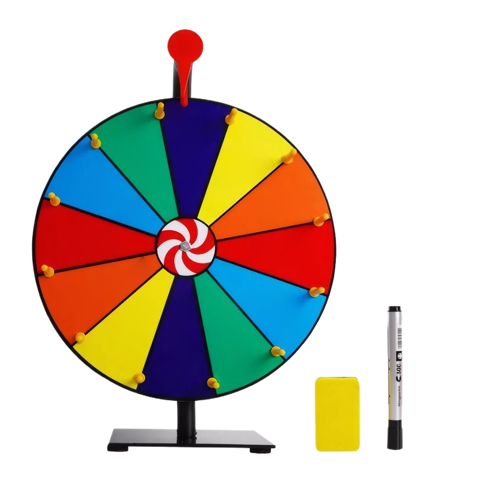 DTOWER 12 Inch Heavy Duty Prize Wheel-12 Slots Color Editable Spinning ...