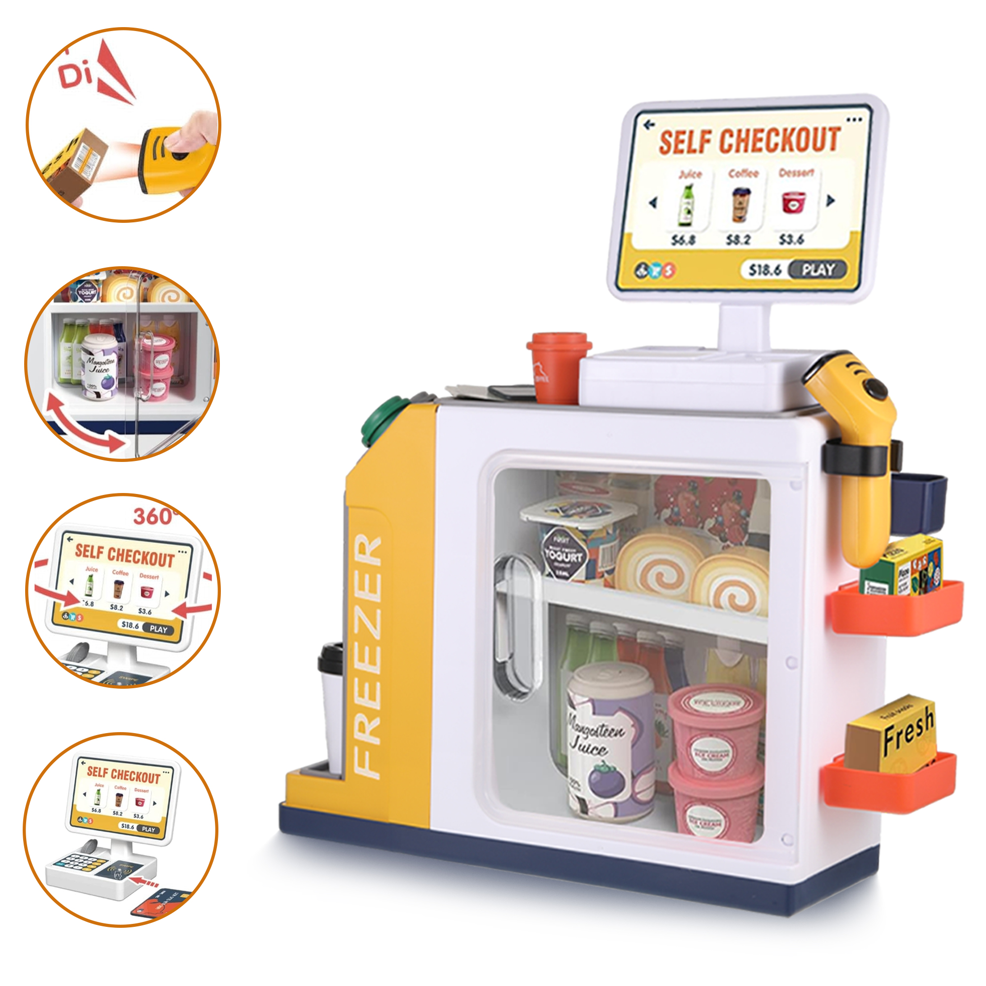 PlayWorld 12" Cash Register Toy Playset for Kids - Walmart.com