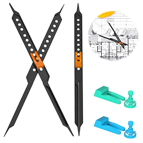 DTOWER Compass Ruler Artistic Drawing Ruler, Multi-function Drawing ...