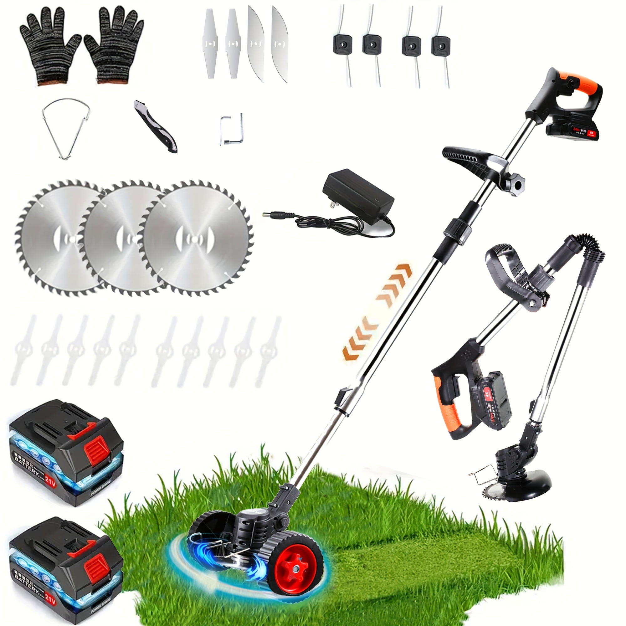 DTOWER Cordless Weed Wacker - 21V Electric Weed Wacker Eater with 9,000 ...