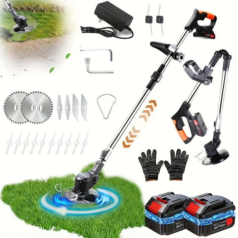 DTOWER Cordless Weed Wacker for Courtyard - 21V Electric Weed Wacker ...