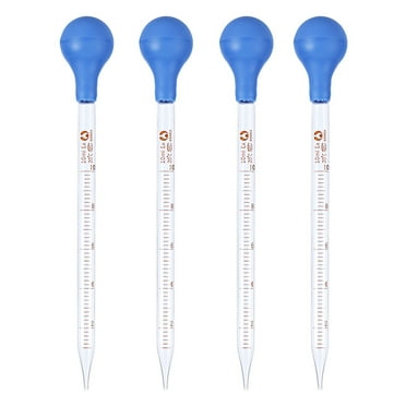 5ml Glass Scale Line Dropper Pipette Lab Dropper Dropping Pipet Blue ...
