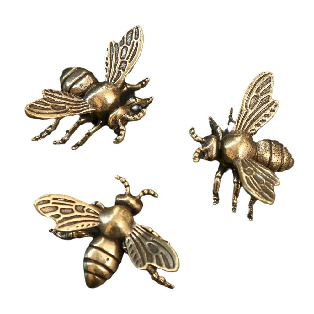 DTREELS Gold Bee Figurines, Vintage Brass Bee Figurines, Small Brass ...