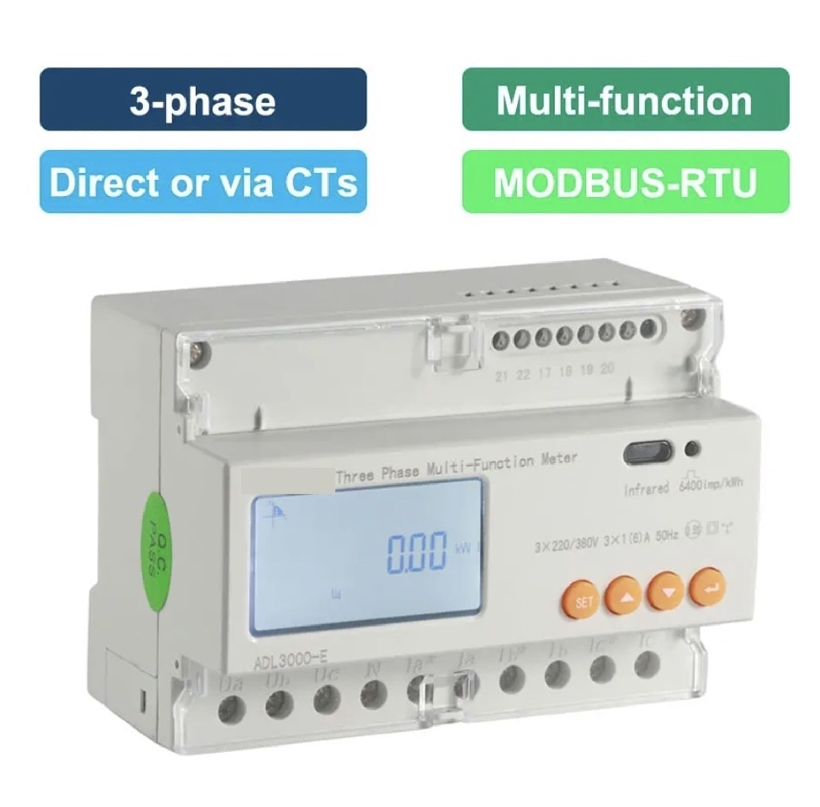 DTSD1352 Din Rail Three Phase Kwh Meter/3 Phase Smart RS485 Power Meter /3 Phase Bi-Direction ...