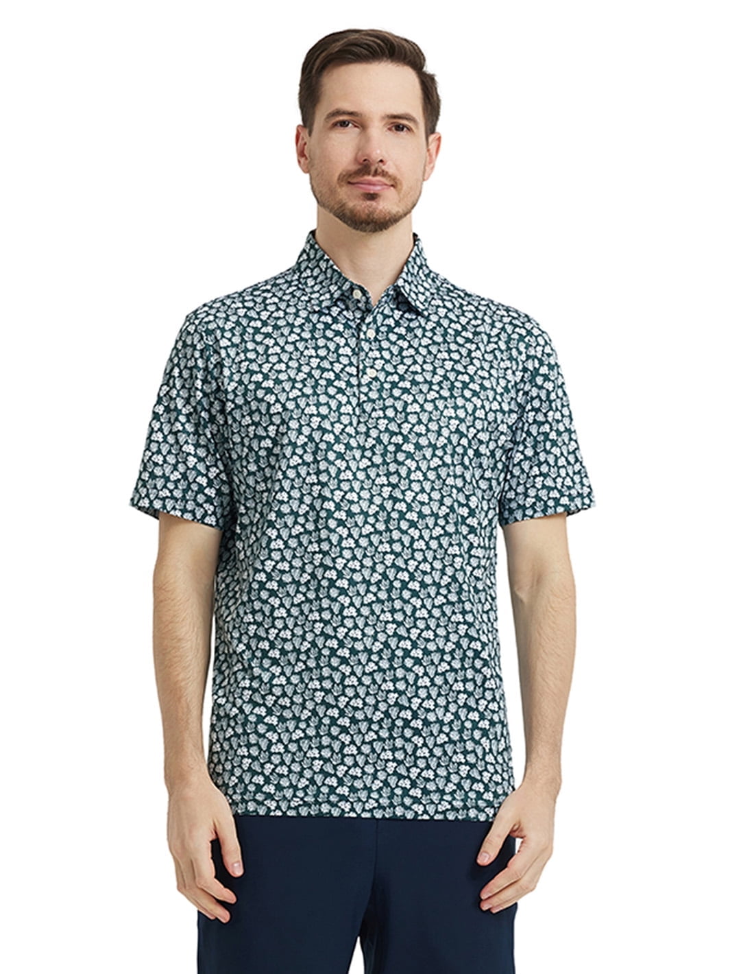 DTWOOO Men's Golf Shirts Short Sleeve Print Performance Moisture ...