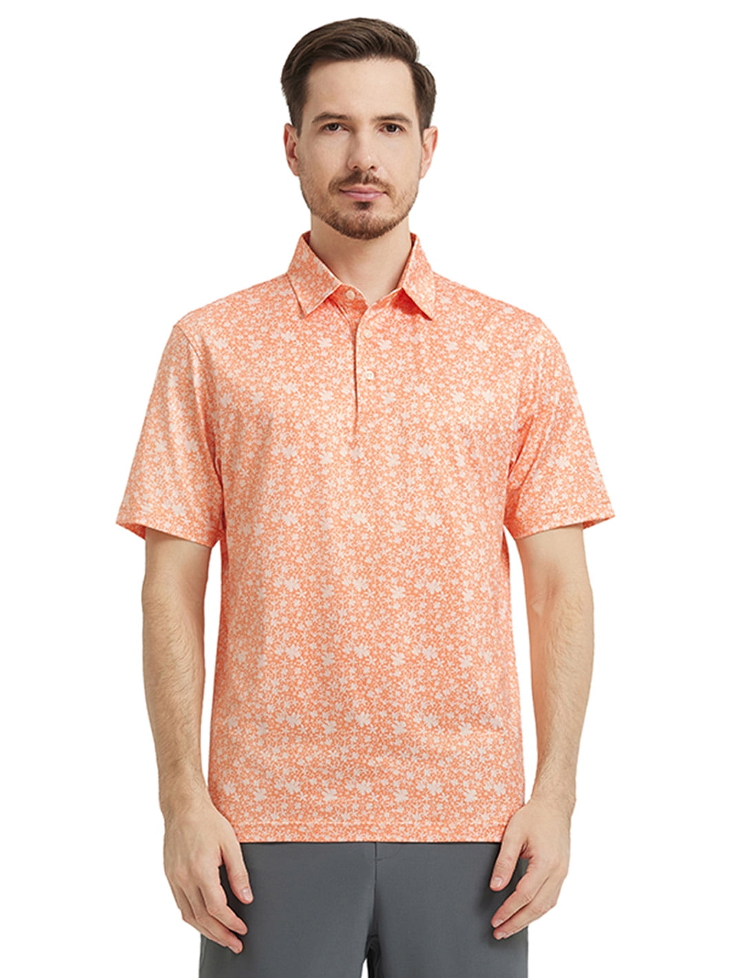 DTWOOO Men's Golf Shirts Short Sleeve Print Performance Moisture ...