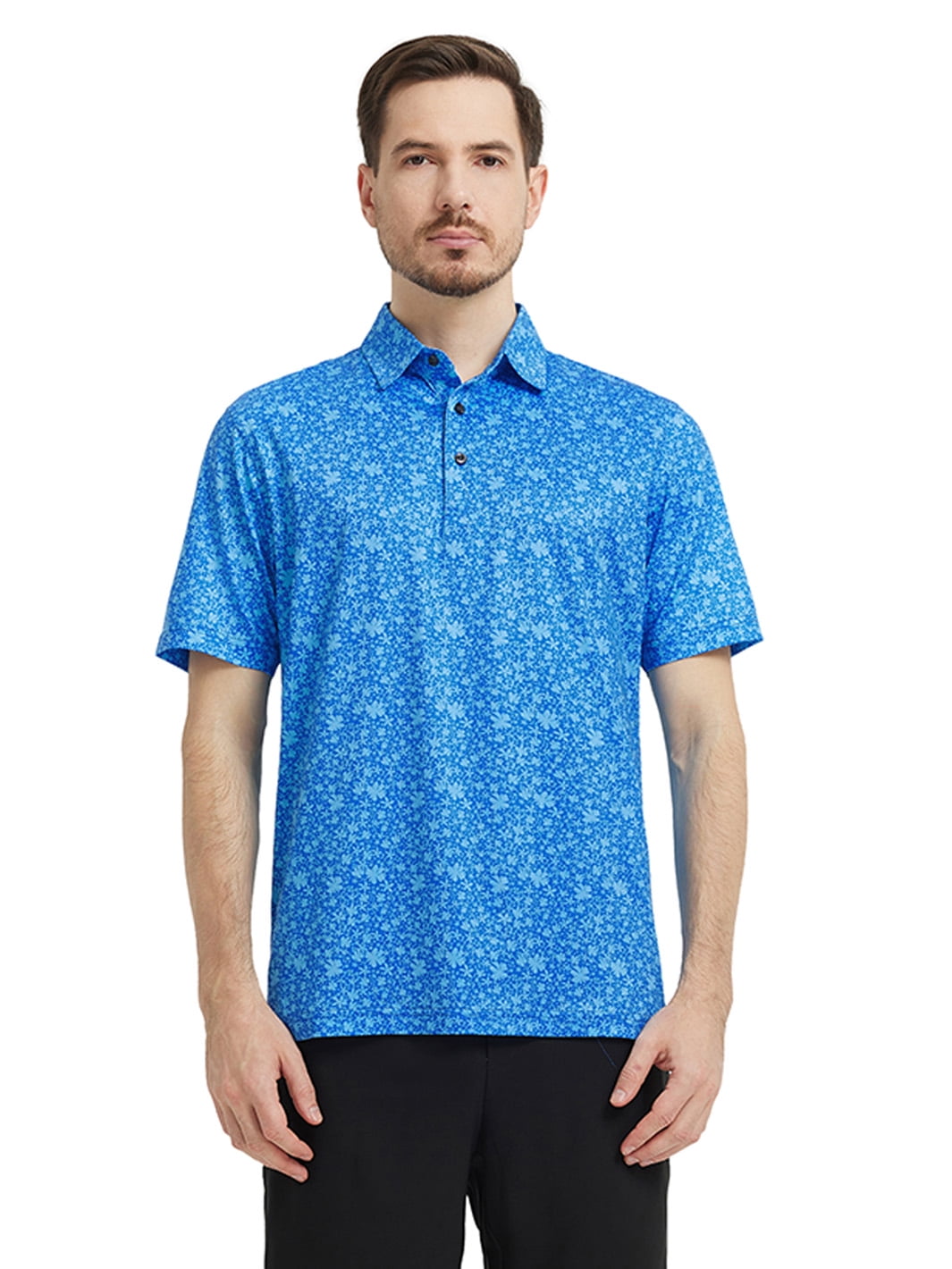 DTWOOO Men's Golf Shirts Short Sleeve Print Performance Moisture ...