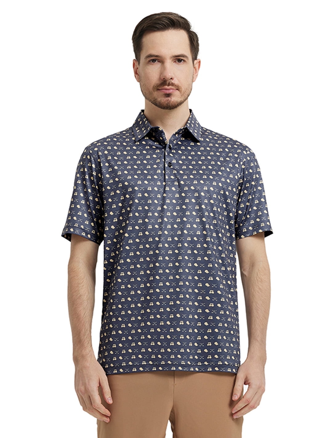 DTWOOO Men's Golf Shirts Short Sleeve Print Performance Moisture ...