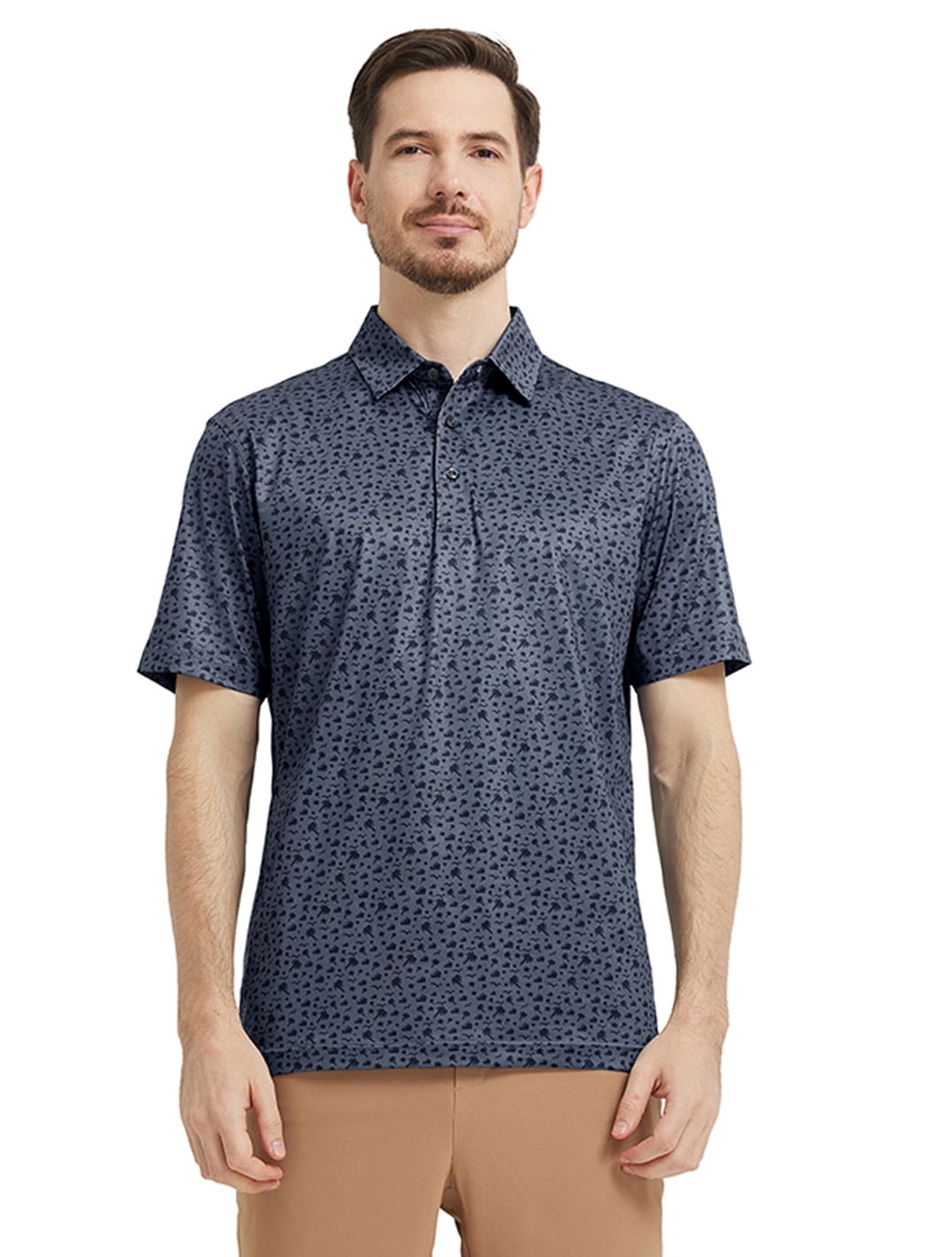 DTWOOO Men's Golf Shirts Short Sleeve Print Performance Moisture ...