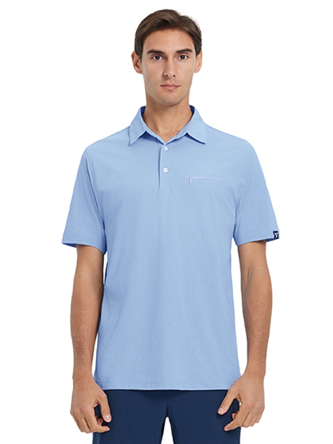 DTWOOO Men’s Hidden Zip Pocket Polo Shirts Short Sleeve Casual Solid ...