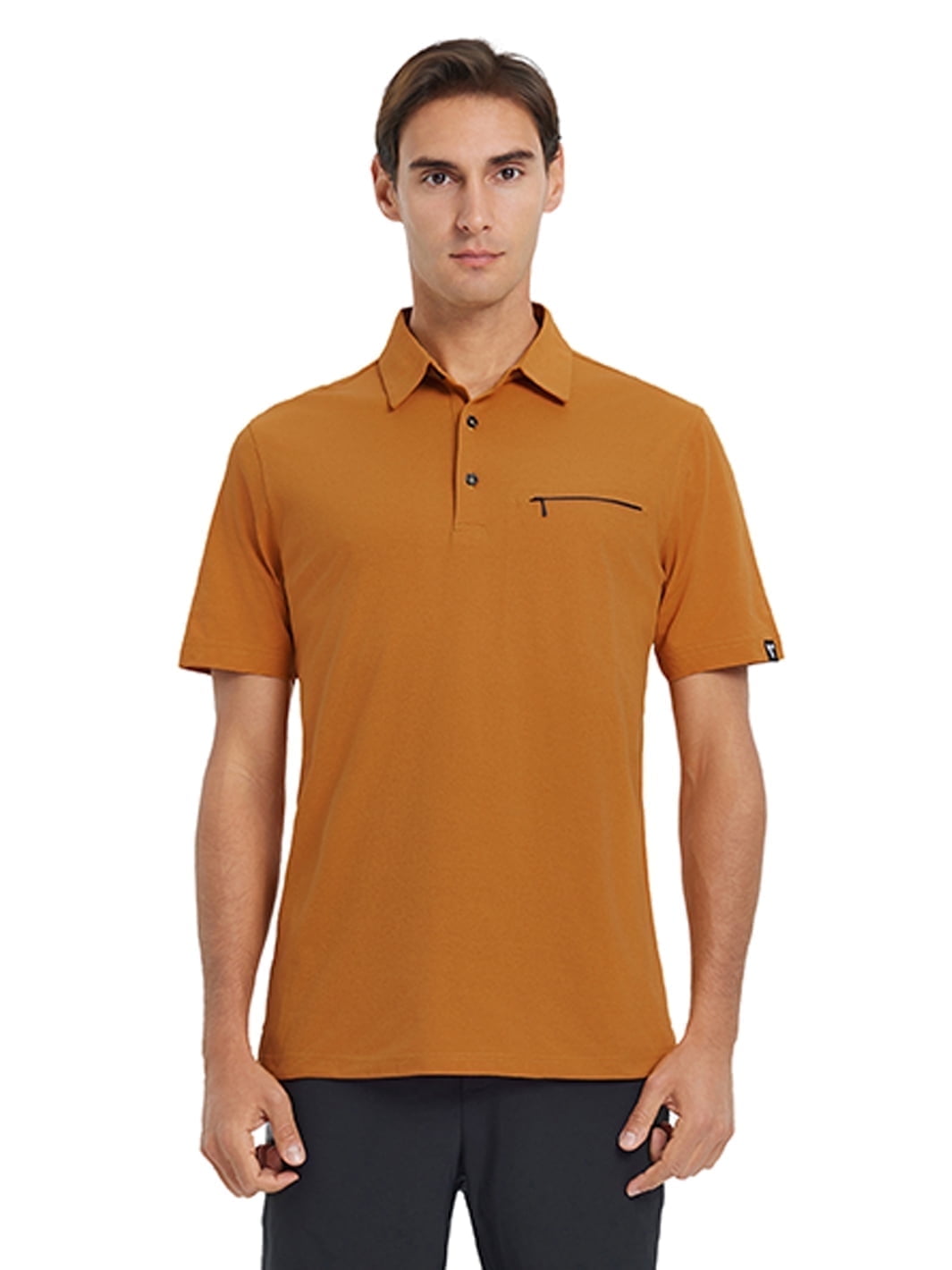 DTWOOO Men’s Hidden Zip Pocket Polo Shirts Short Sleeve Casual Solid ...