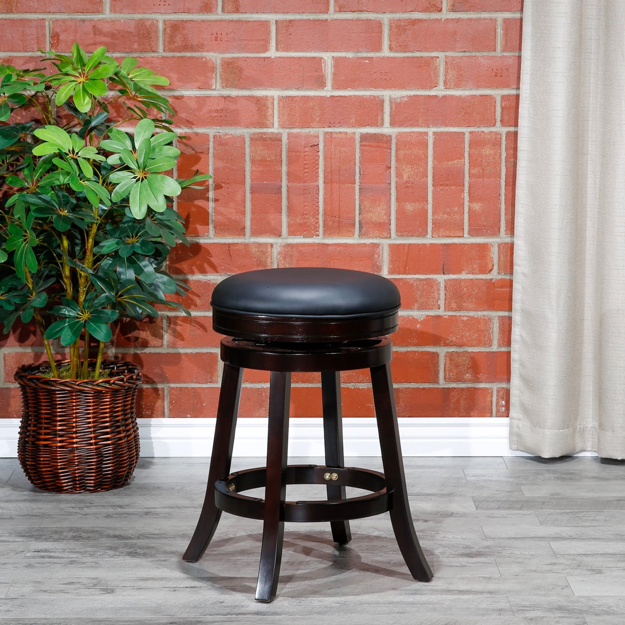 DTY Indoor Living Creede Backless Swivel Stool, Espresso Finish, 24 ...