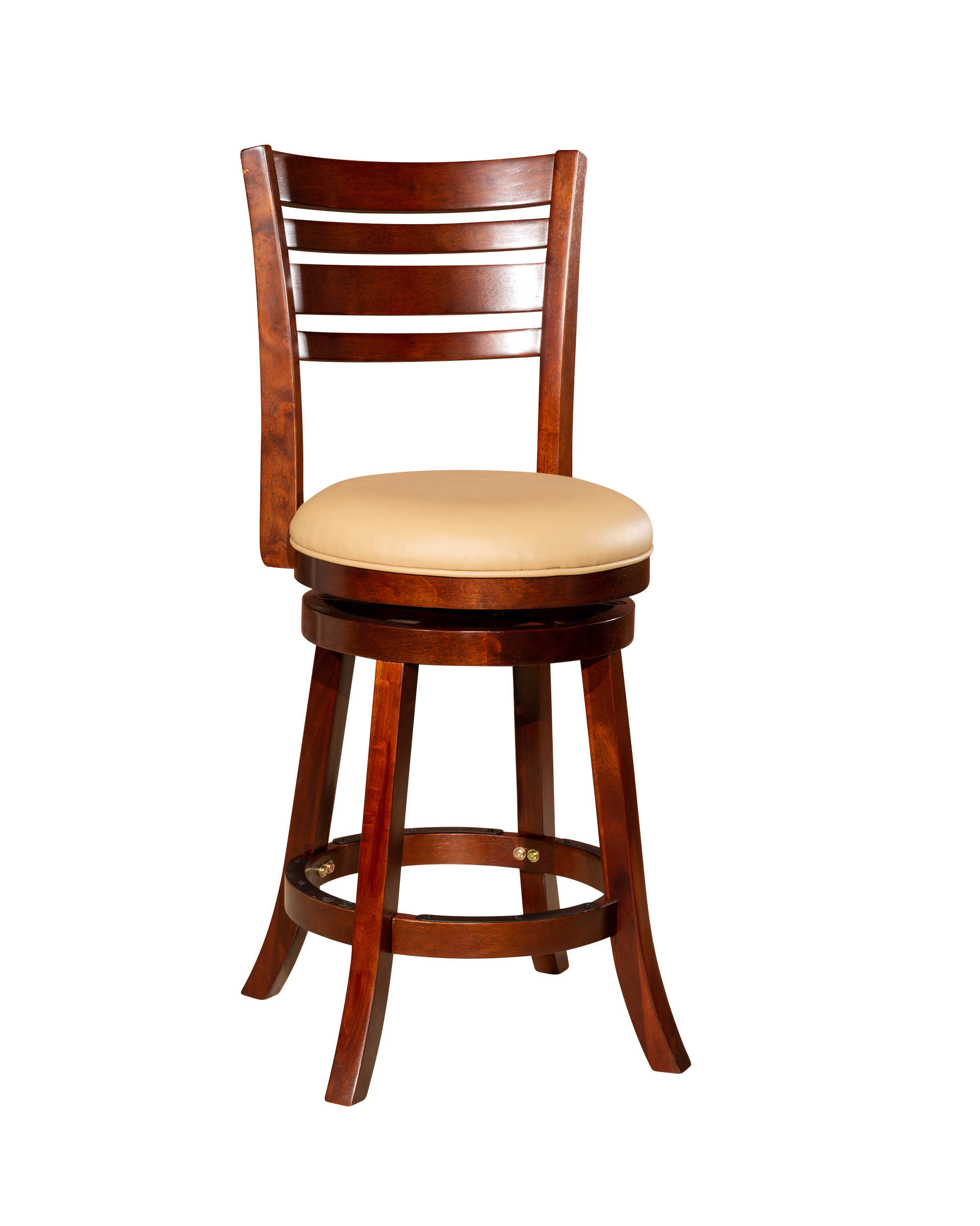 Weston Home Dark Cherry Ladder Back Swivel Counter Height Stool, Dark ...