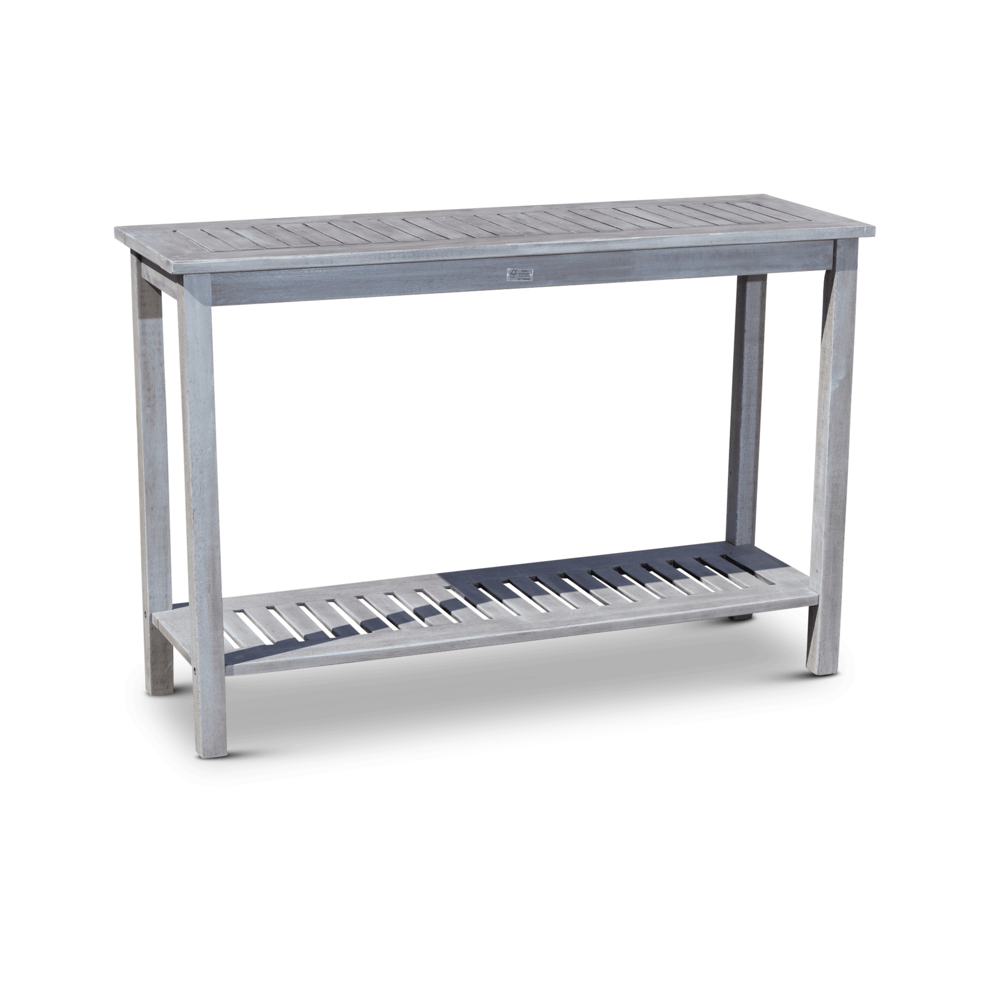 DTY Outdoor Living Longs Peak Eucalyptus Console Table Silver Gray