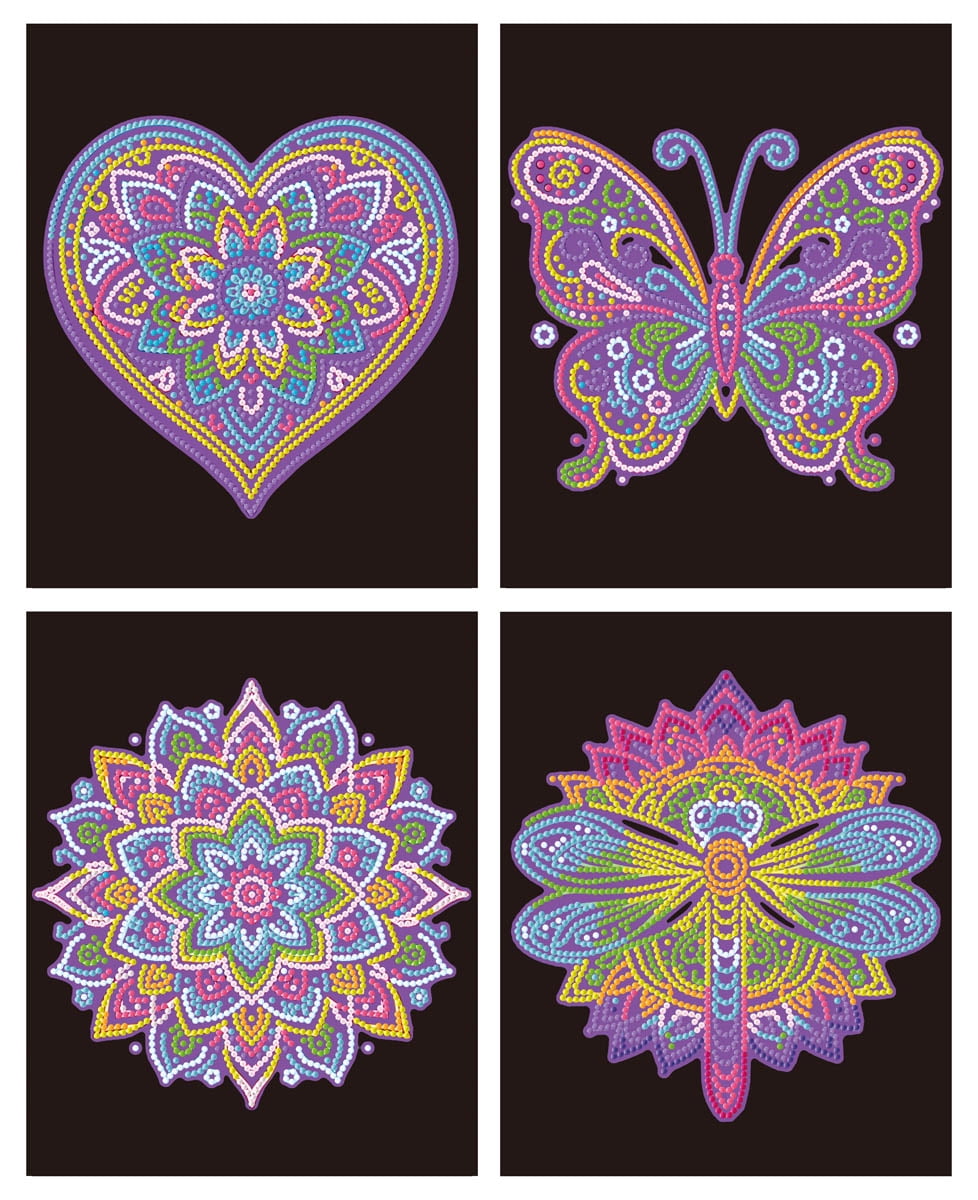 Diamond Dotz Neon Flock Mandalas Diamond Painting Kits for Adults ...