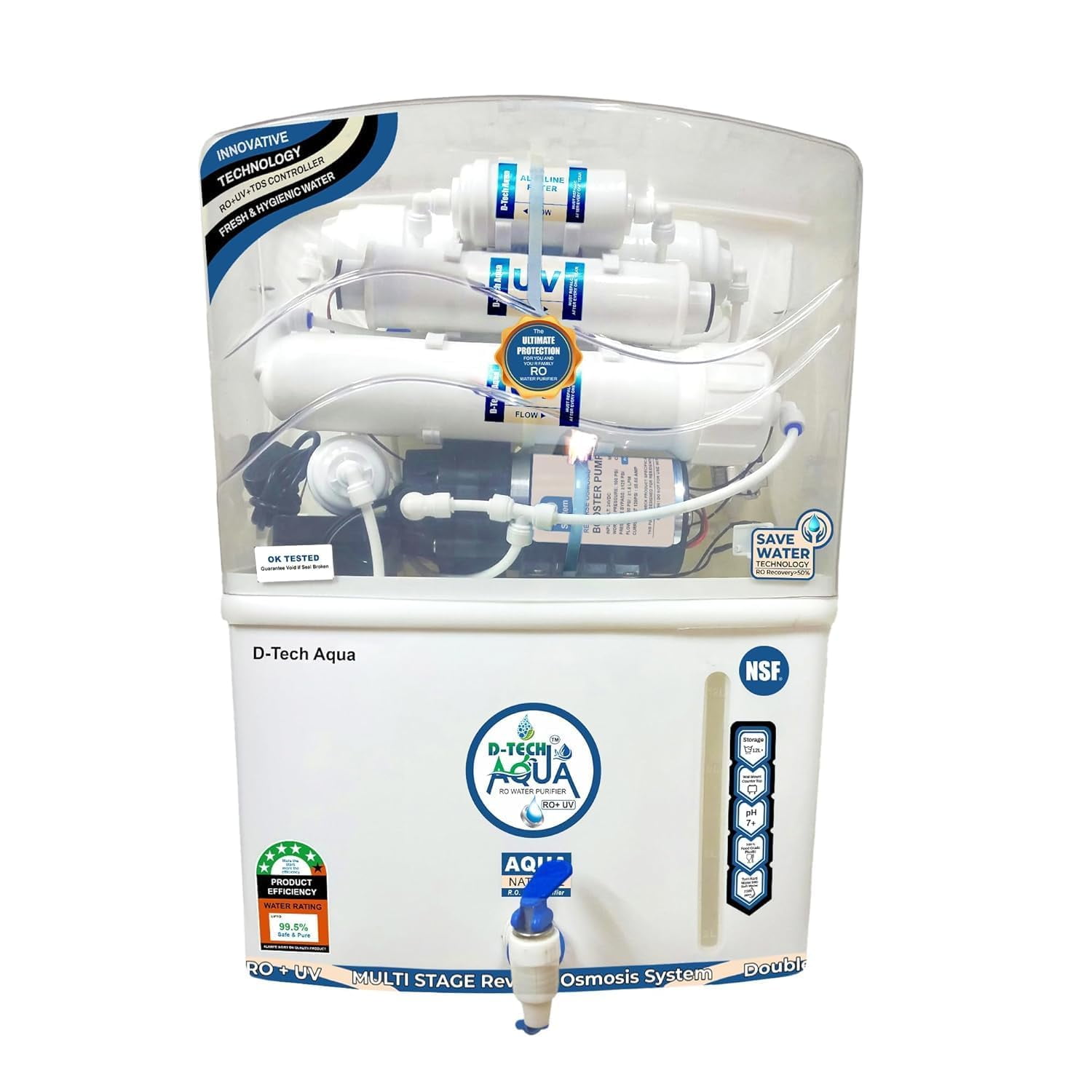 DTech Aqua RO Water Purifier ROUVTDS Advance Technology Electric Water ...