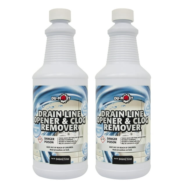DU-MOST Drain Line Opener & Clog Remover, Concentrate Non-Acid Alkaline ...