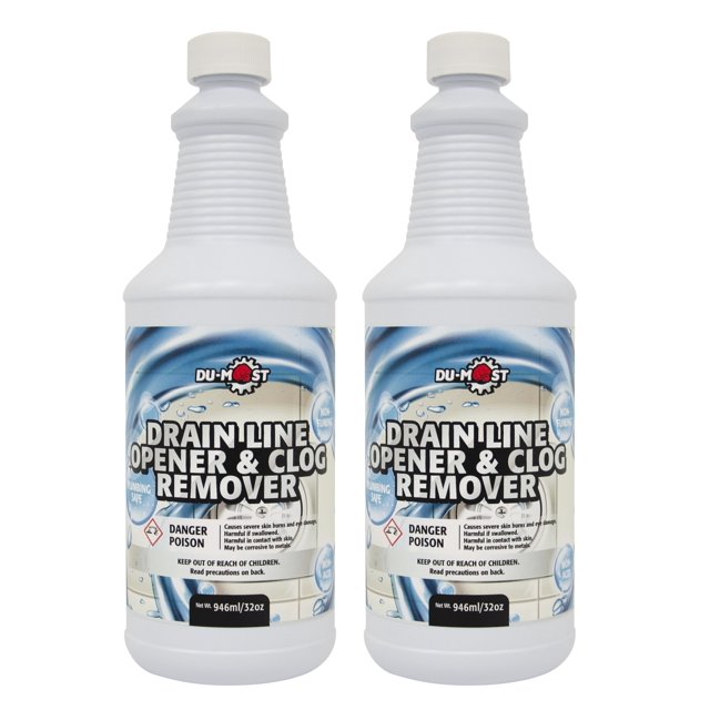 DU-MOST Drain Line Opener & Clog Remover, Concentrate Non-Acid Alkaline ...