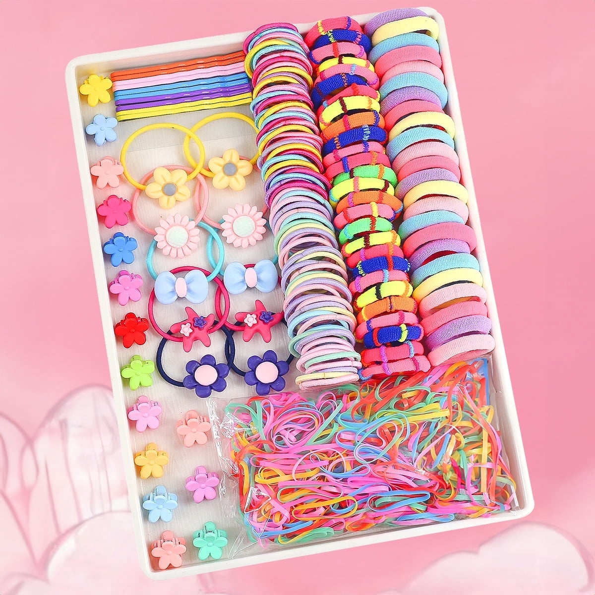 DUAIU 110-Piece Hair Ties for Girls - No-Damage Stretch Hair Holders ...