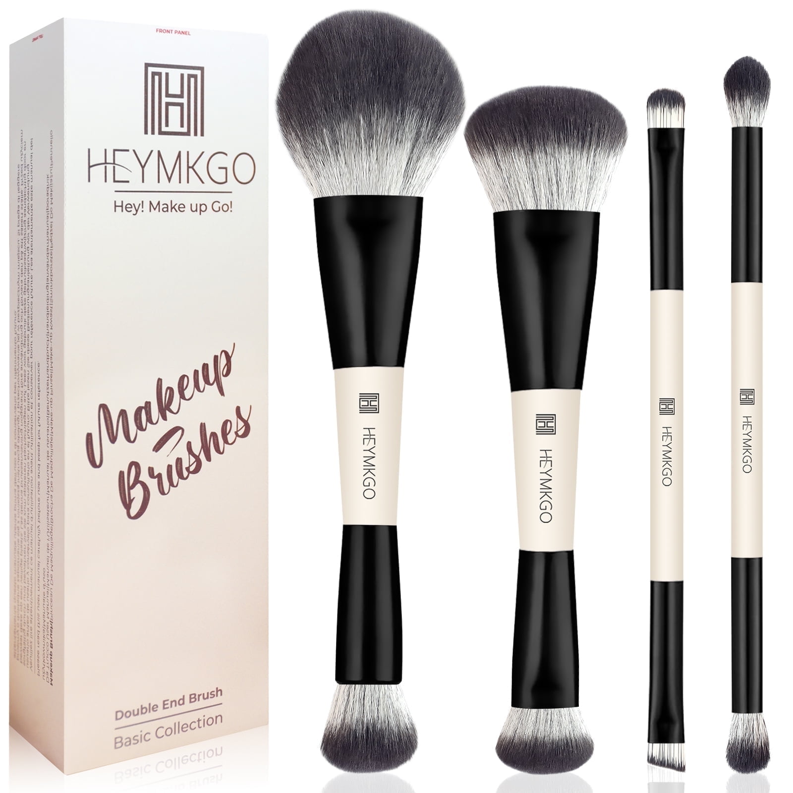 DUAIU 4Pcs Makeup Brush Set, Dual-Ended Foundation Contour Kabuki ...