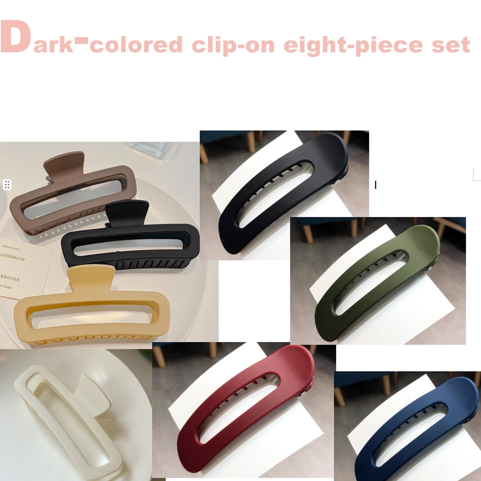 DUAIU 8-Piece French Hair Claw Clip Set - Large Lay Flat & Side Slide ...