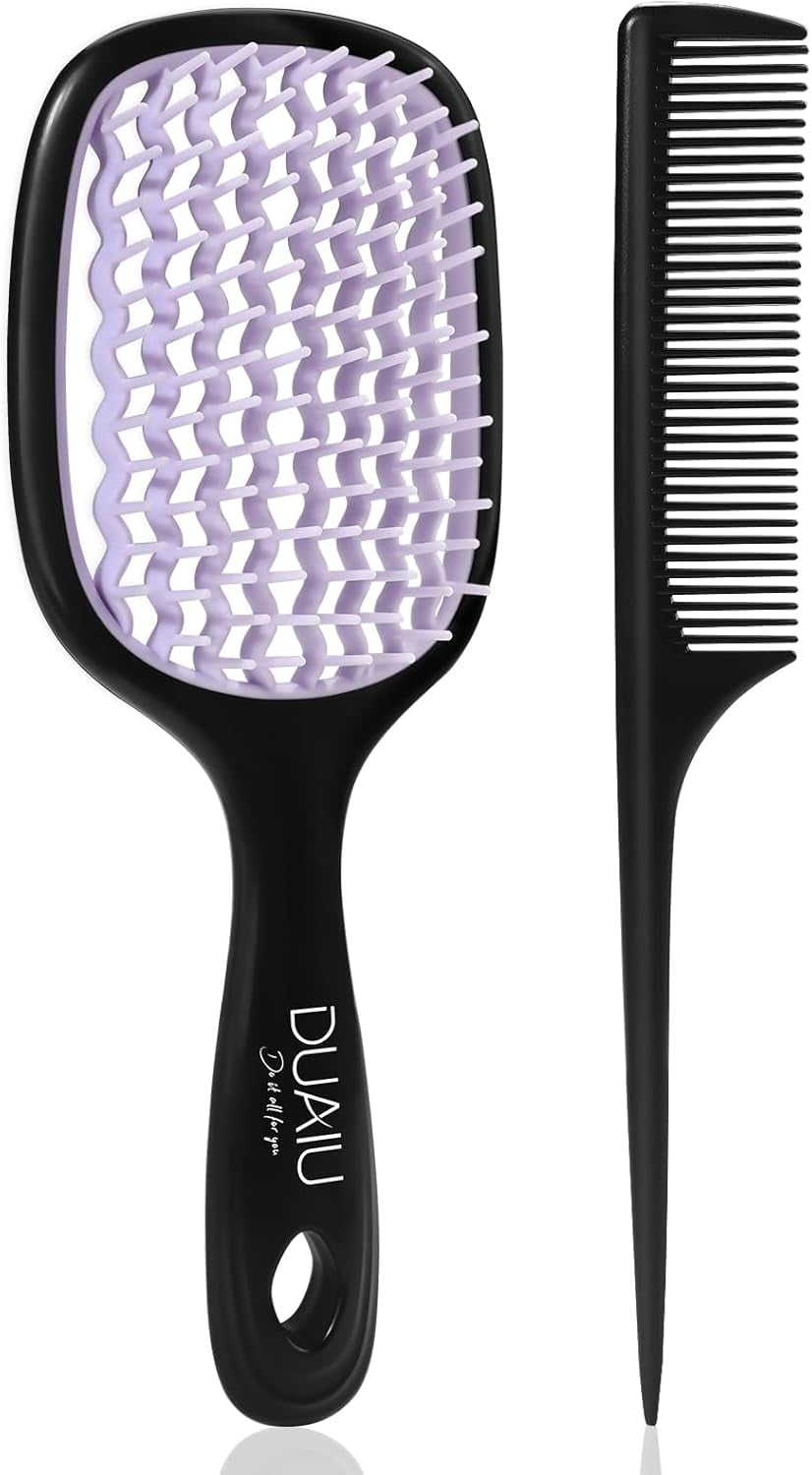 DUAIU Detangler Brush, Paddle Vented Hair Brush Anti-Static No Tangle ...
