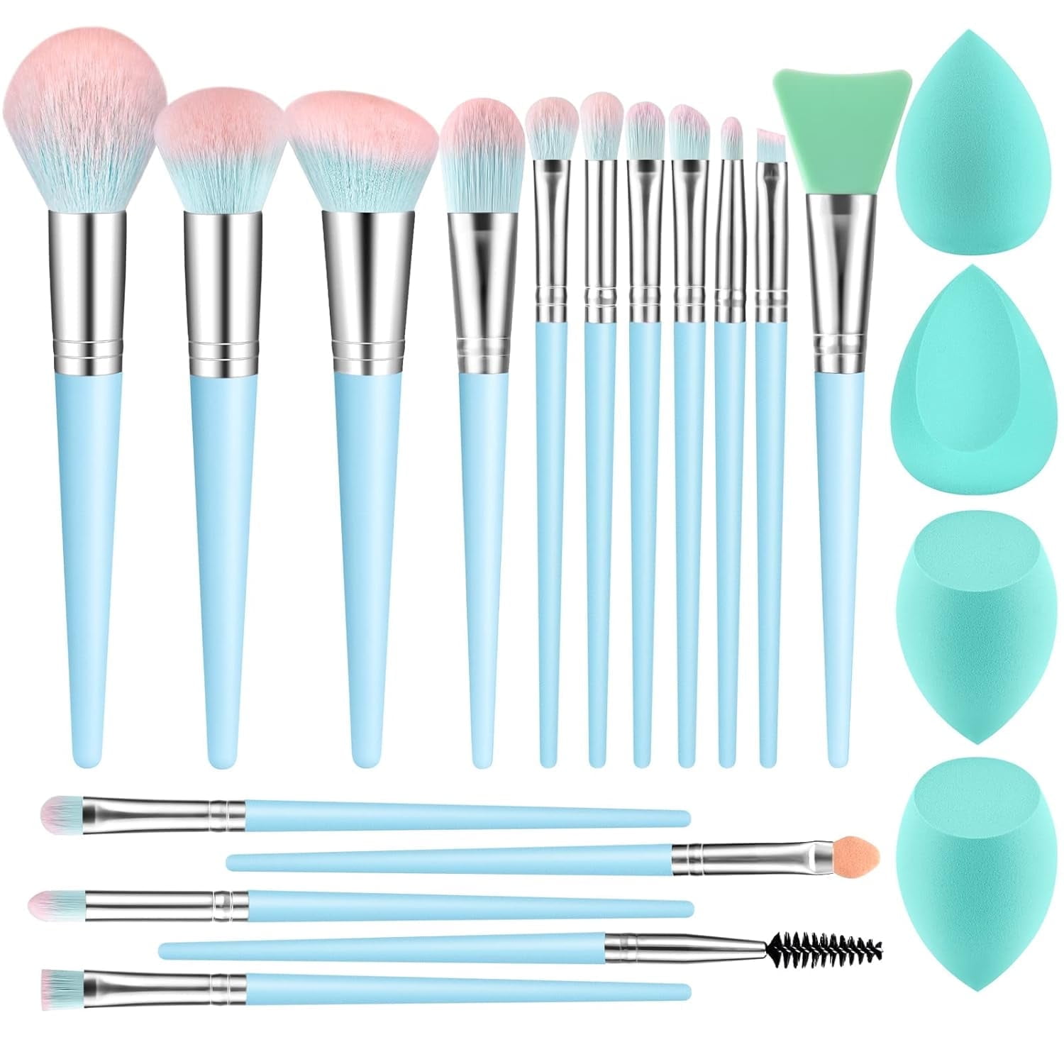 DUAIU Makeup Brushes 16pcs Professional Makeup Brush with Makeup Sponge ...