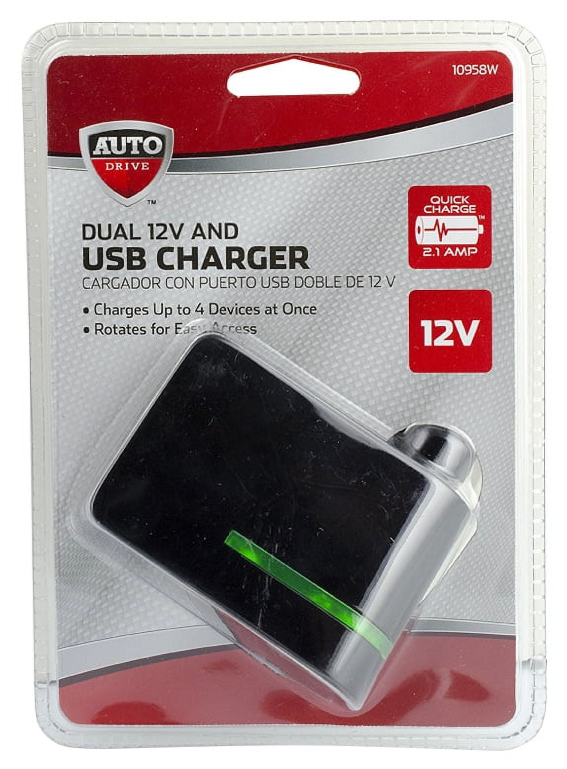 Auto Drive 12V 2.1A Dual USB Charger - Walmart.com